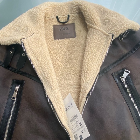 Zara | Jackets & Coats | Zara Thick Warm Faux Shearling Jacket Vintage ...